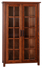 Eshton 5' Glass Door Bookcase – Solid Wood Display Cabinet | Hearthside Furniture