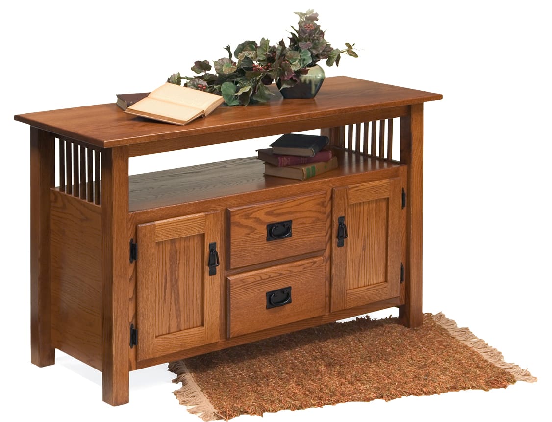 Mission Entertainment Center Handcrafted Solid Wood Media Console Hearthside Furniture